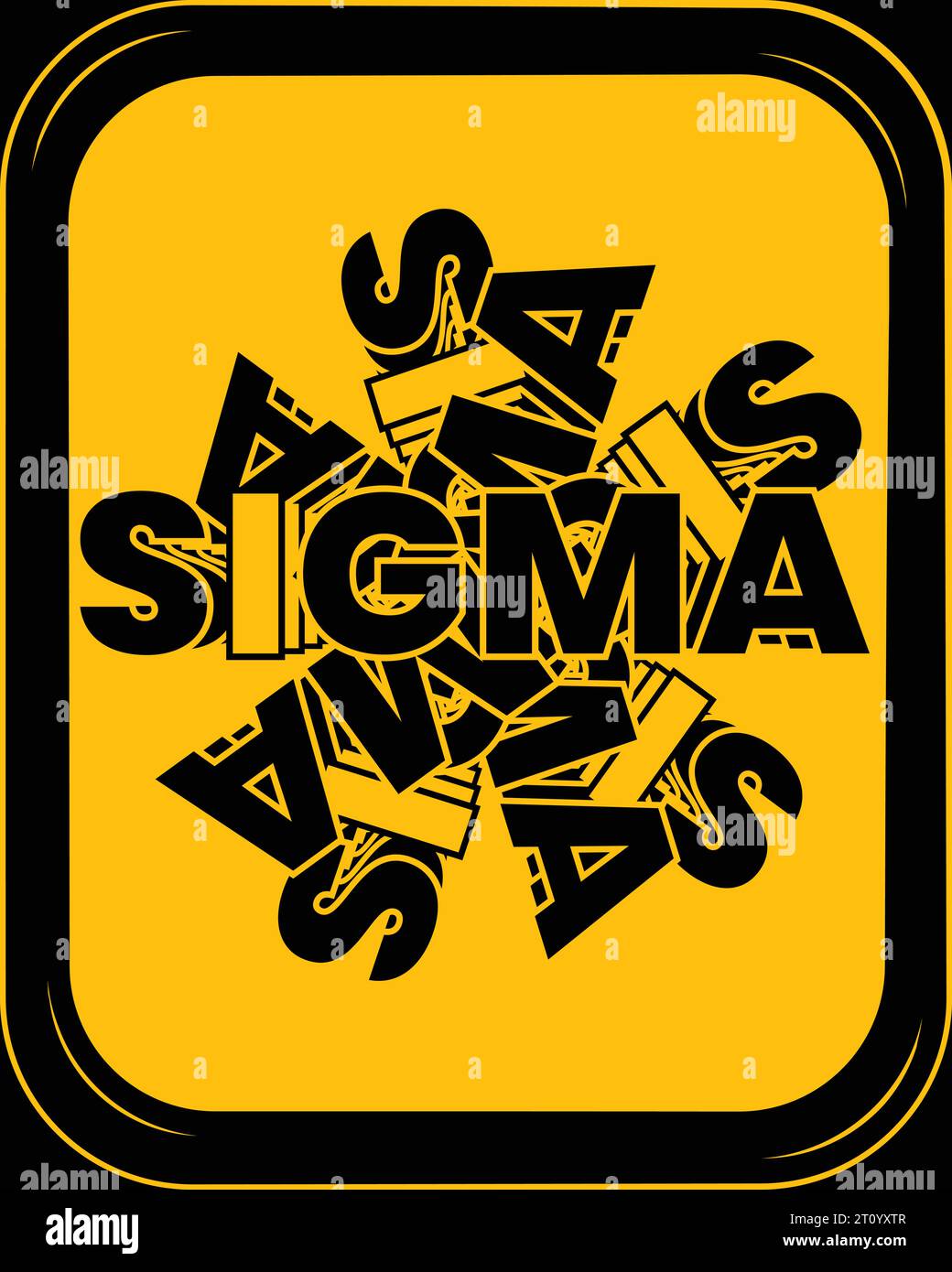 Sigma word composition in different angles typography style Stock ...