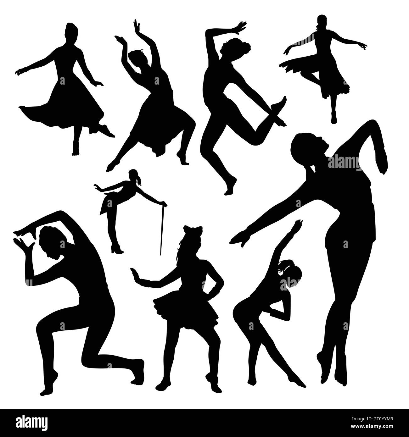 female dancing sport training silhouette Stock Vector Image & Art - Alamy