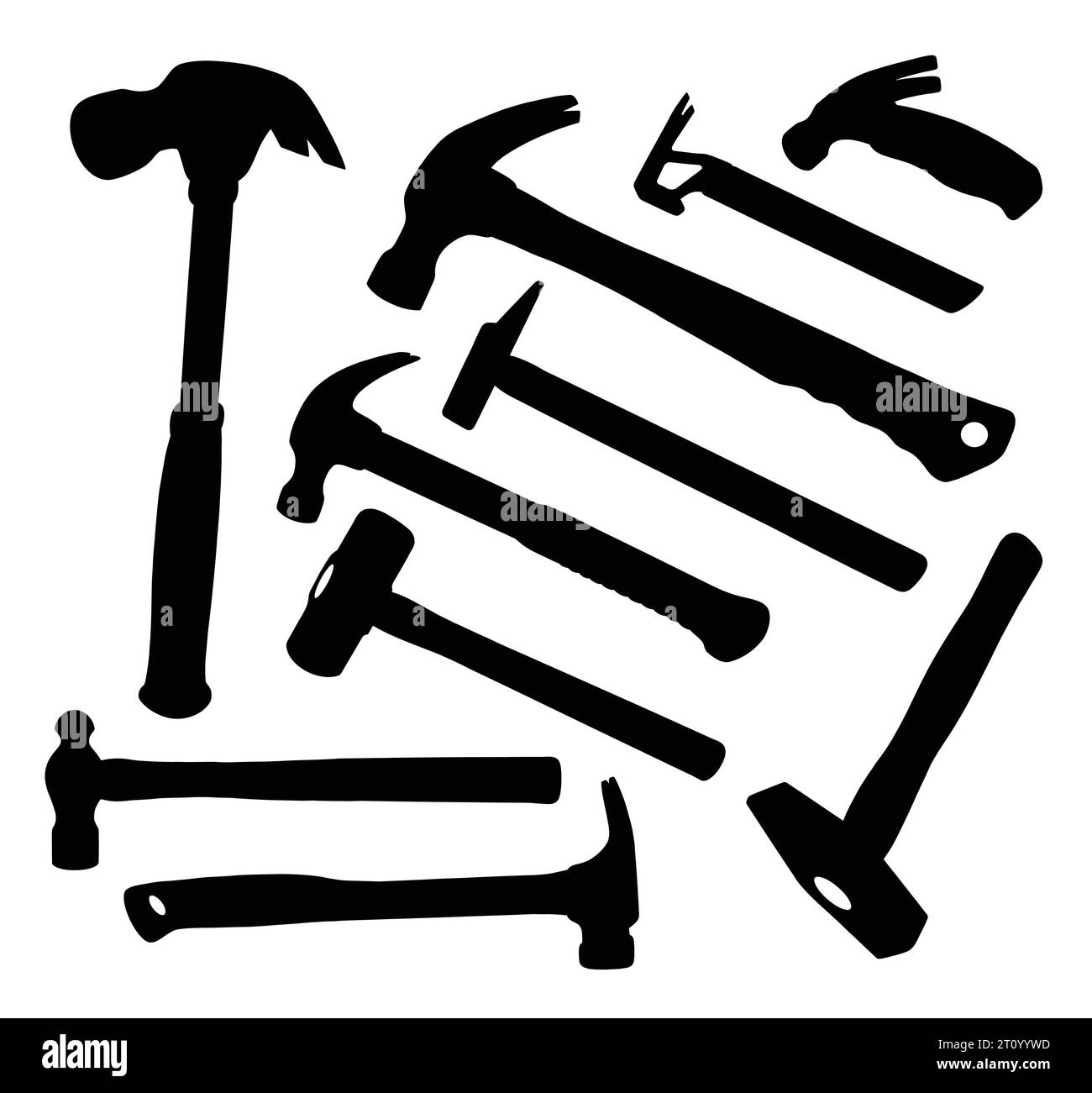 hammer tool and equipment silhouette Stock Vector Image & Art - Alamy