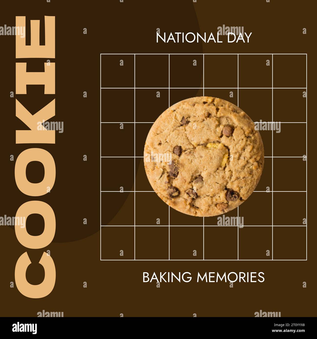 Composite of national cookie day and baking memories text with cookie ...