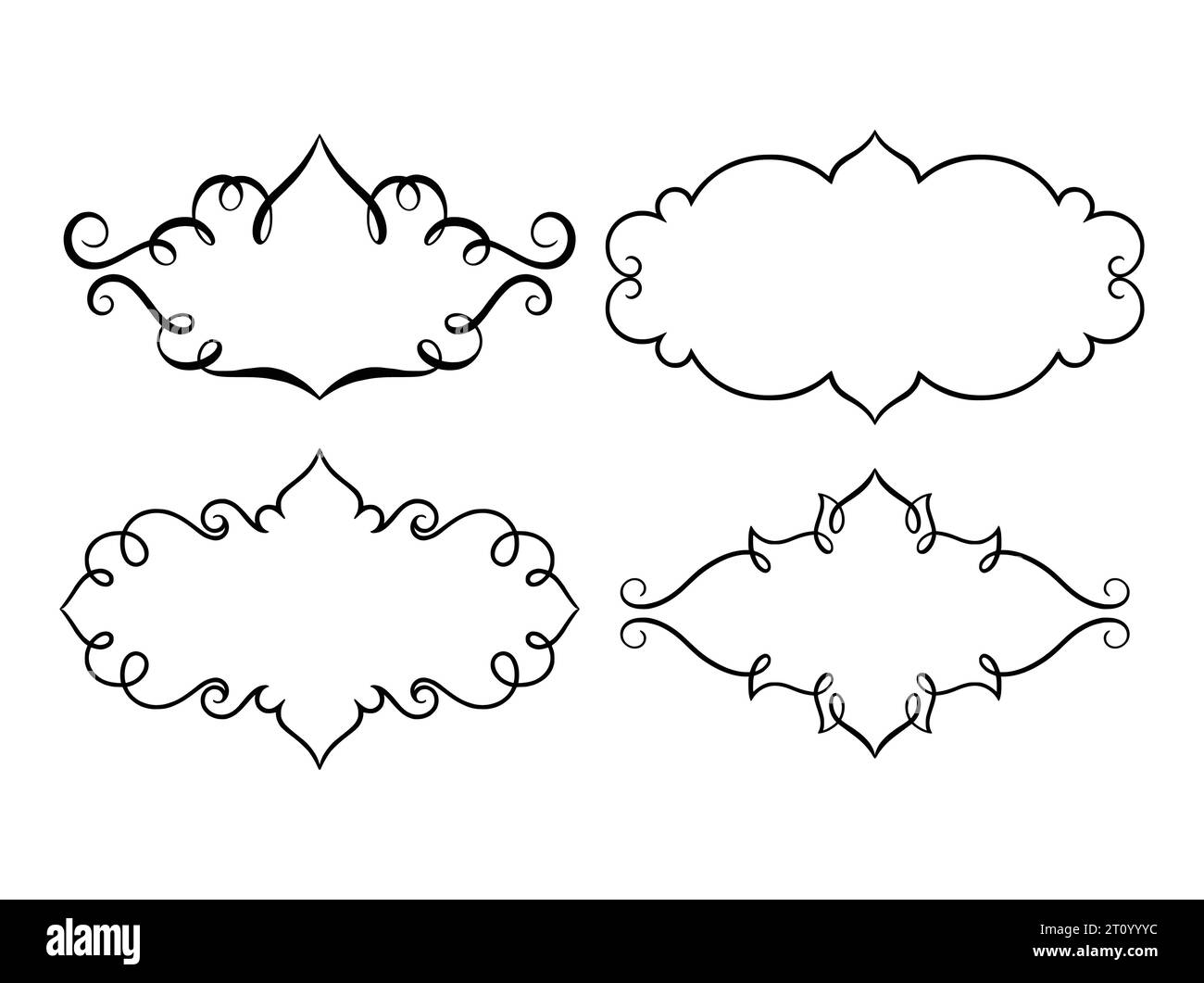 floral ornament decoration frame and corner drawing illustration Stock ...
