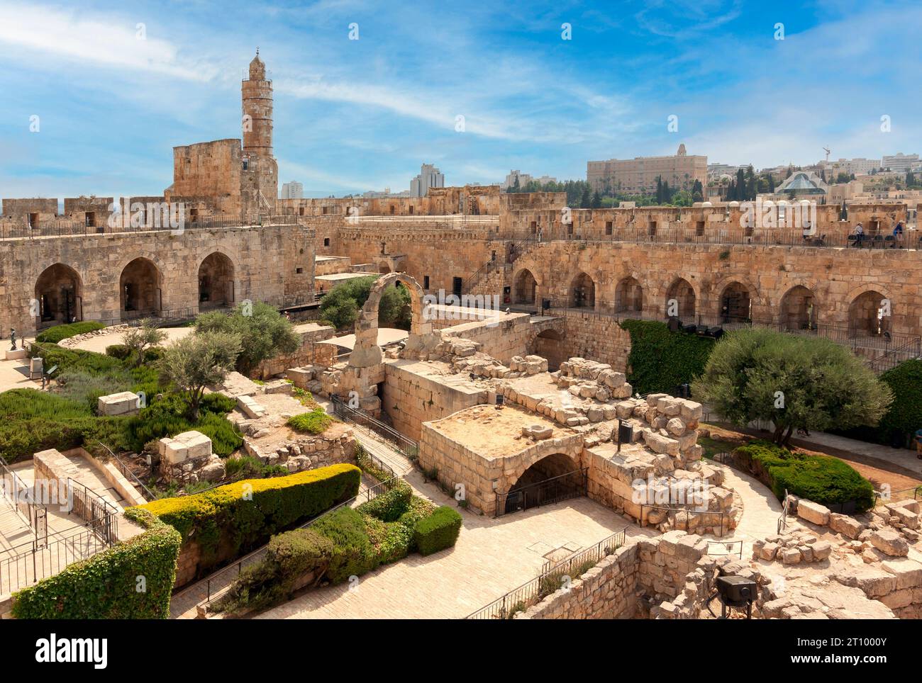 View of the archaeological finds in the courtyard and the Ottoman ...