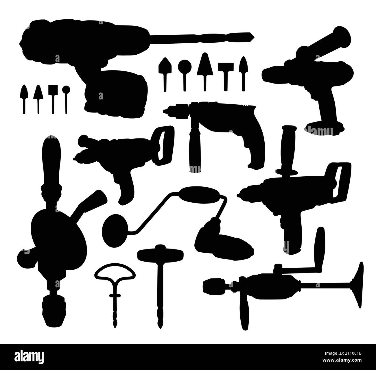drill tool equipment construction silhouette Stock Vector Image & Art ...