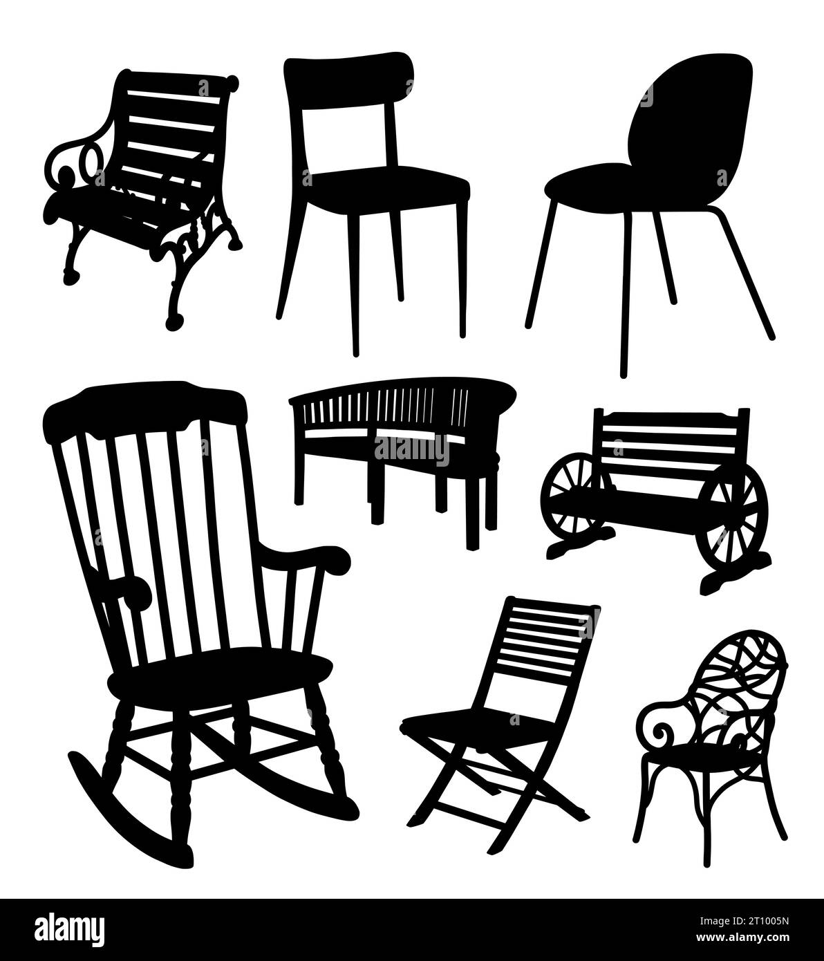chair wood and metal object silhouette Stock Vector Image & Art - Alamy