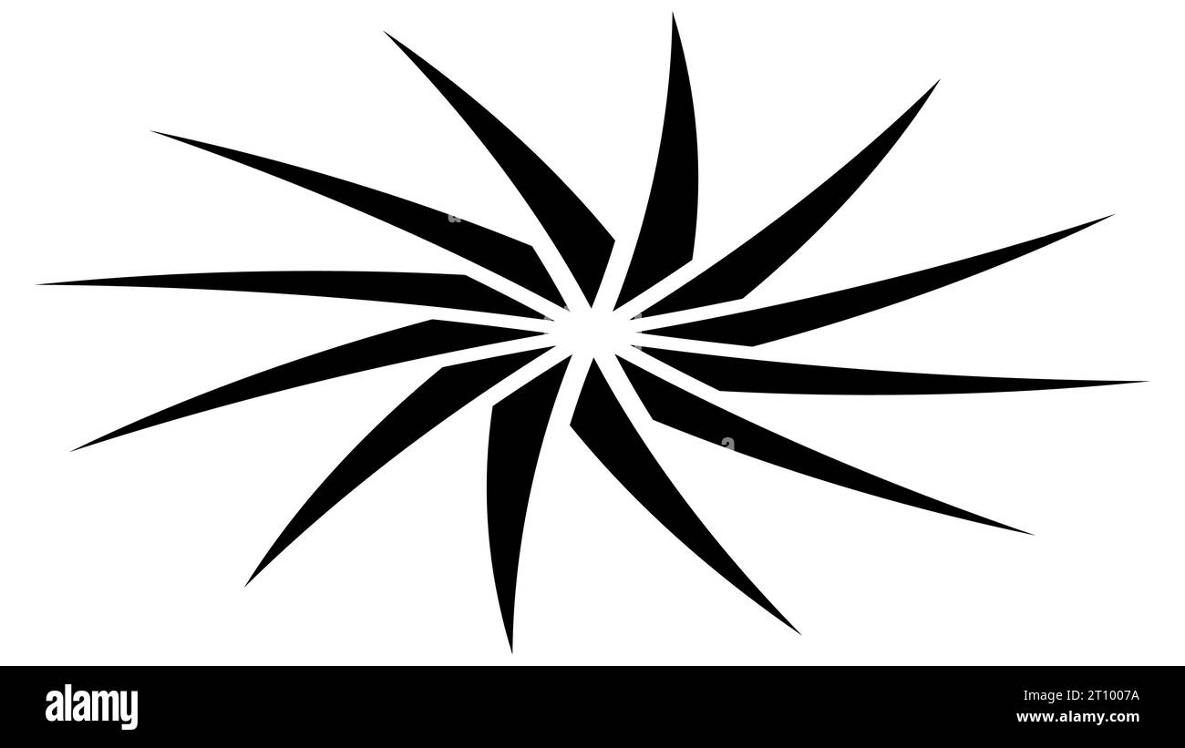 Isometric sun or flower shape silhouette isolated on white. Circular ...