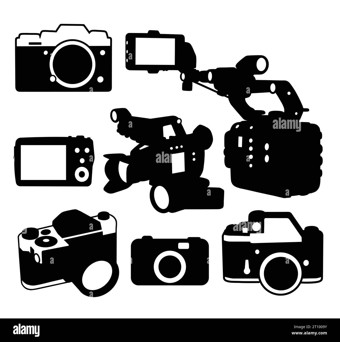 camera photography creative shooting silhouette Stock Vector Image ...