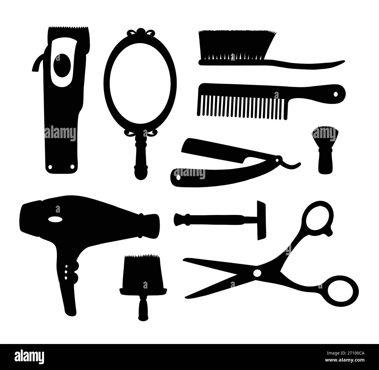 scissors barbershop and beauty salon equipment silhouette Stock Vector ...