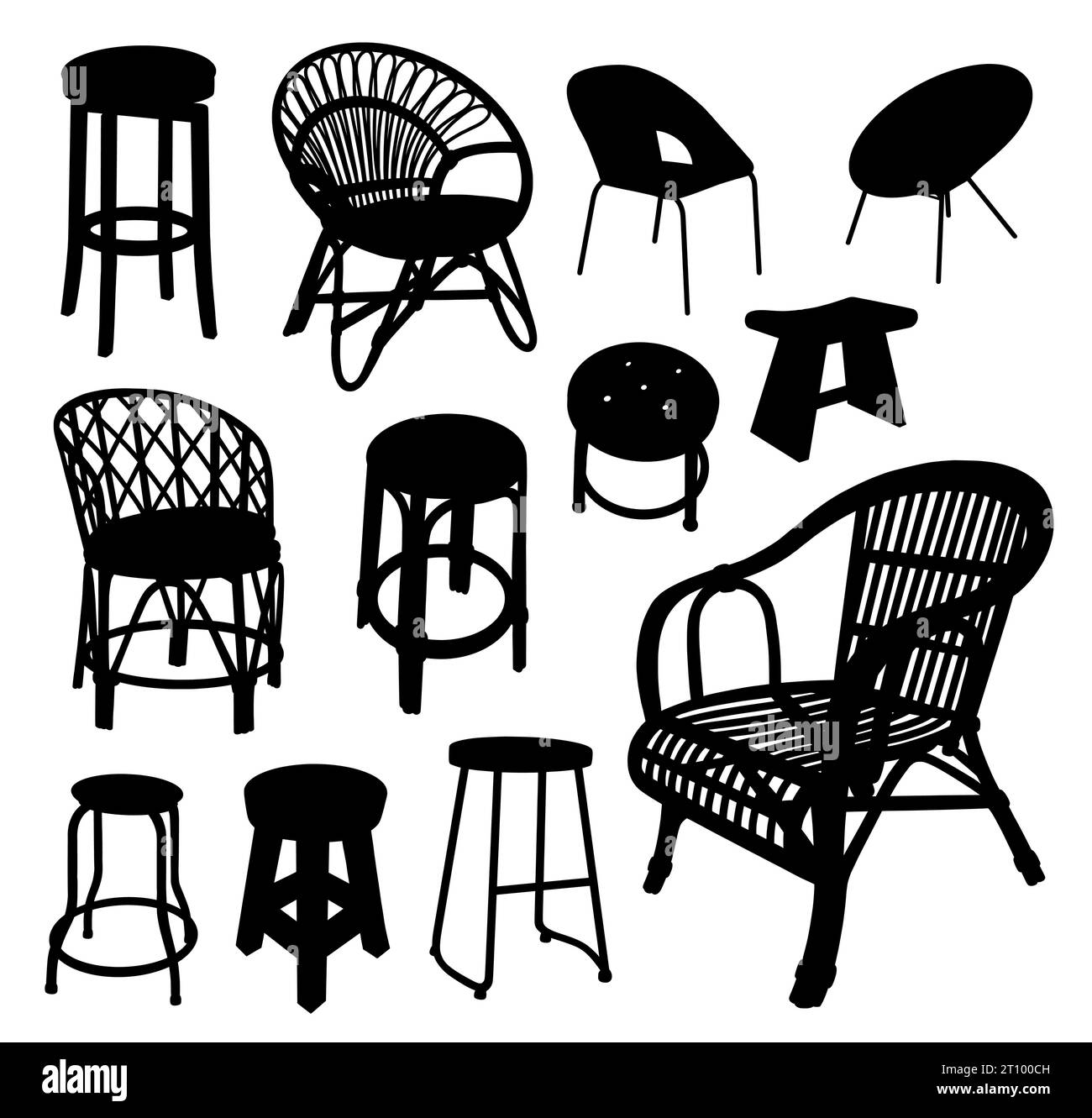 chair wood and metal object silhouette Stock Vector Image & Art - Alamy