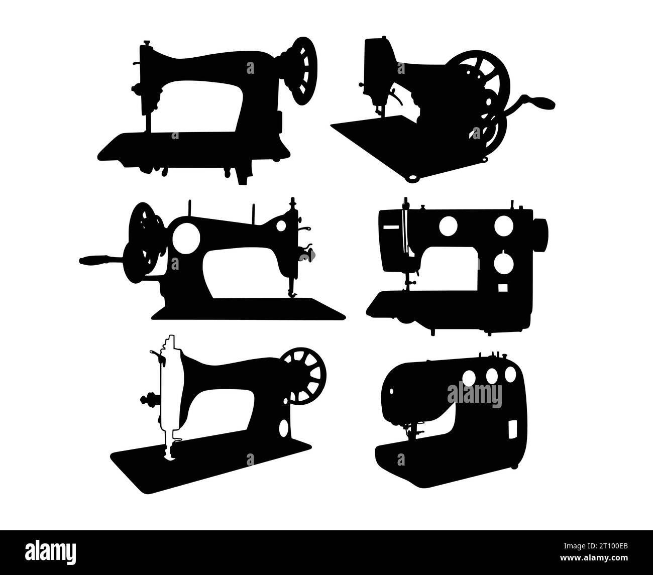 sewing machine tailor fashion tool silhouette Stock Vector Image & Art ...