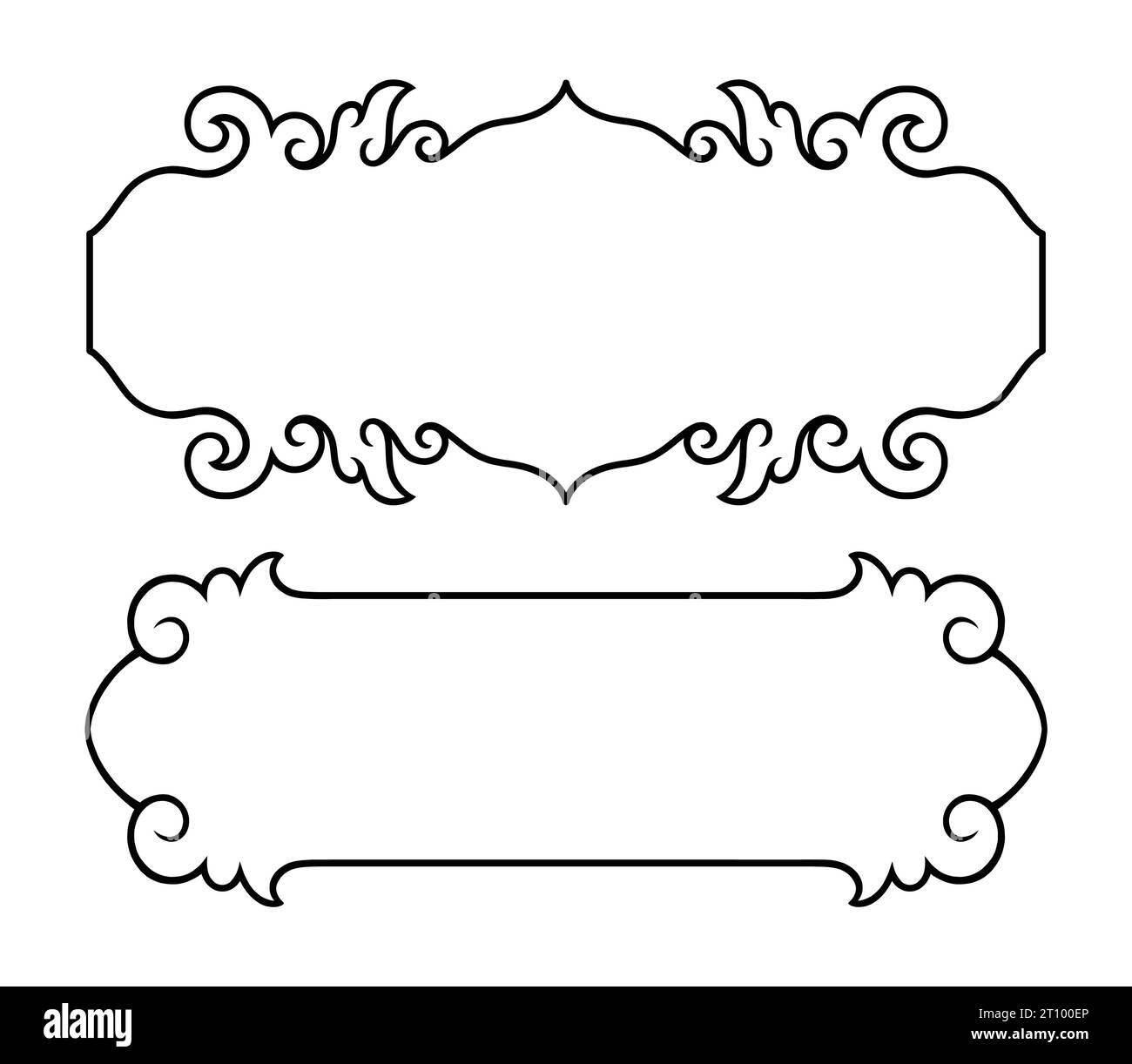 floral ornament decoration frame and corner drawing illustration Stock ...