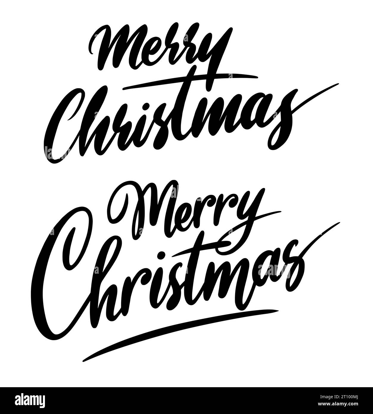 Merry Christmas handwriting script calligraphy Stock Vector Image & Art ...