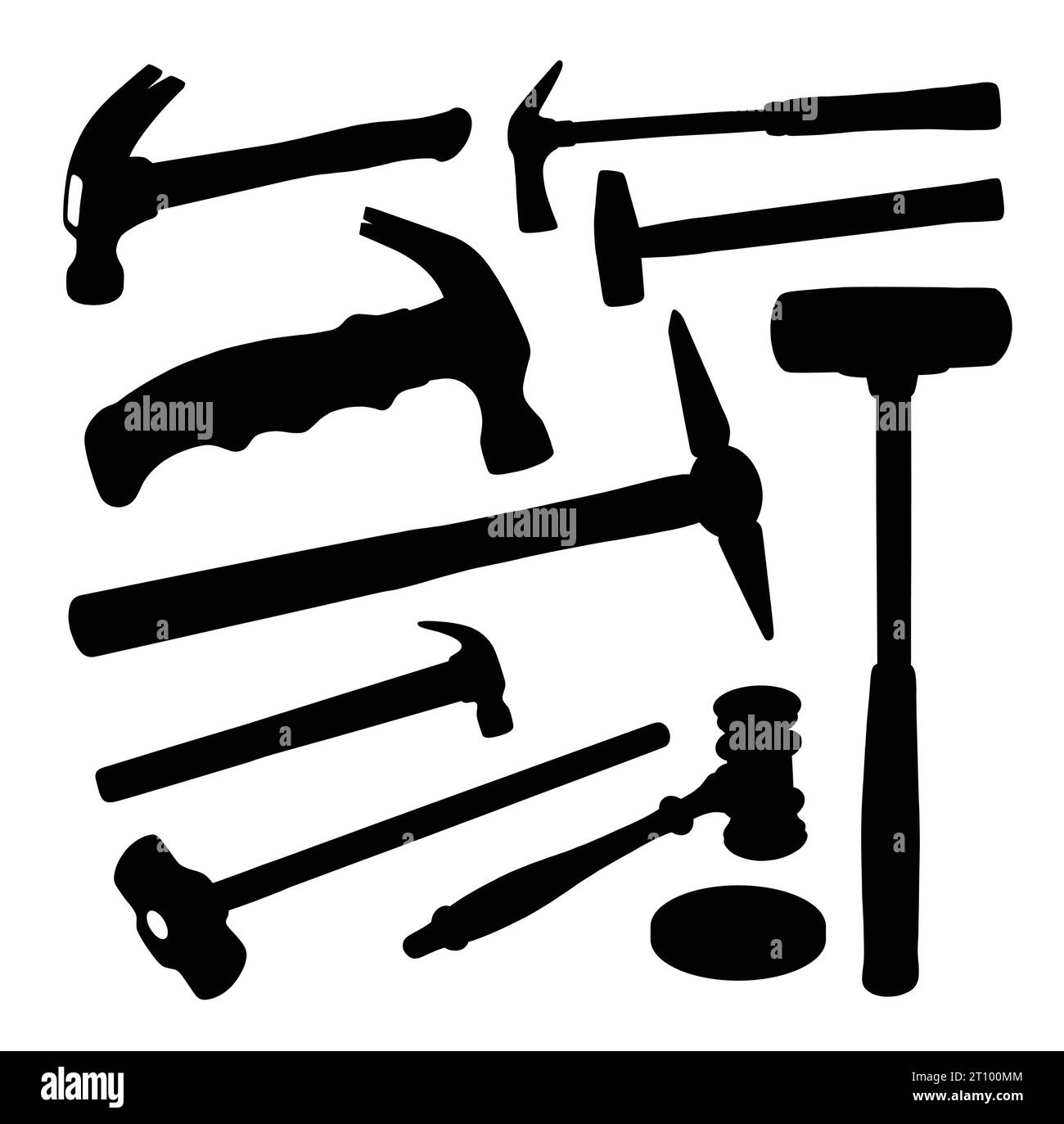 hammer tool and equipment silhouette Stock Vector Image & Art - Alamy