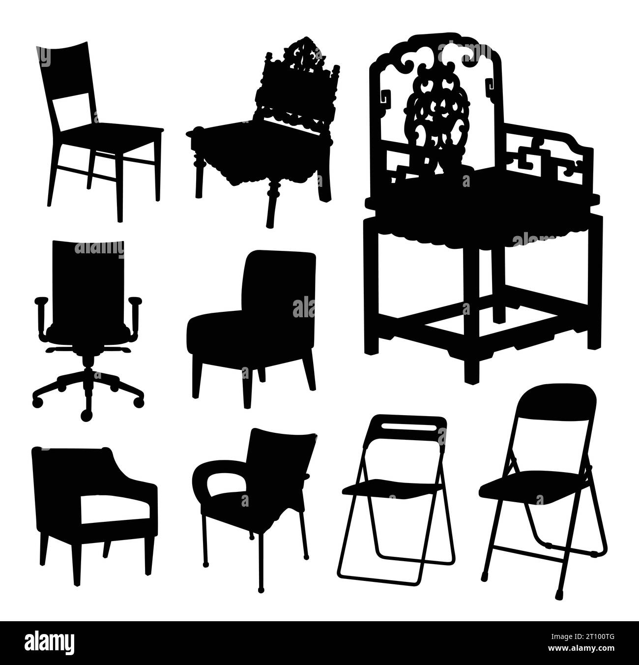 Black armchair silhouette Black and White Stock Photos & Images - Alamy