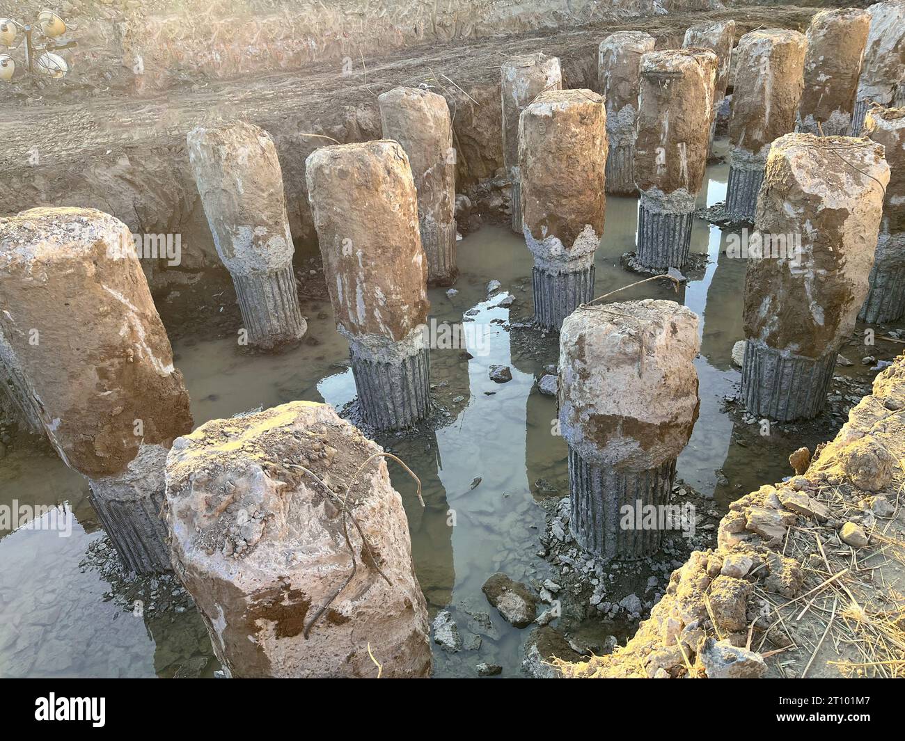 pile foundations. construction of pile foundations Stock Photo - Alamy
