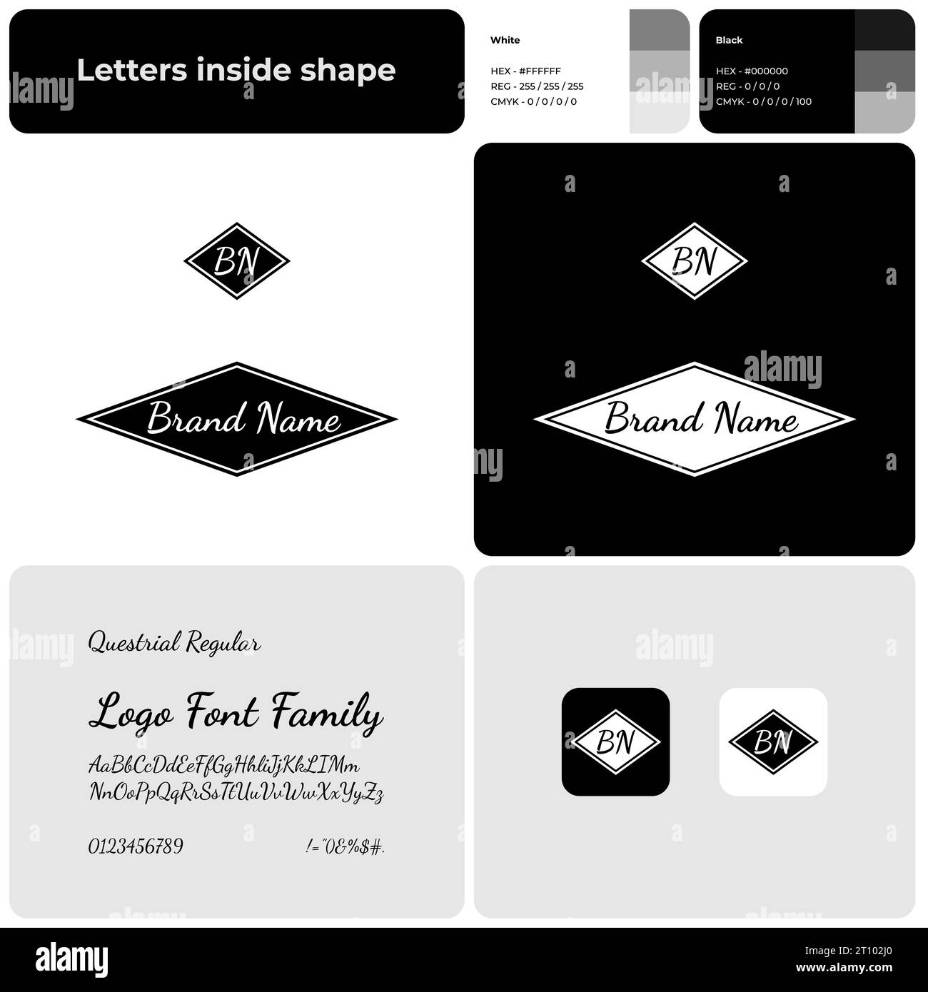 2D luxury fashion monochromatic template with simple logo Stock Vector ...