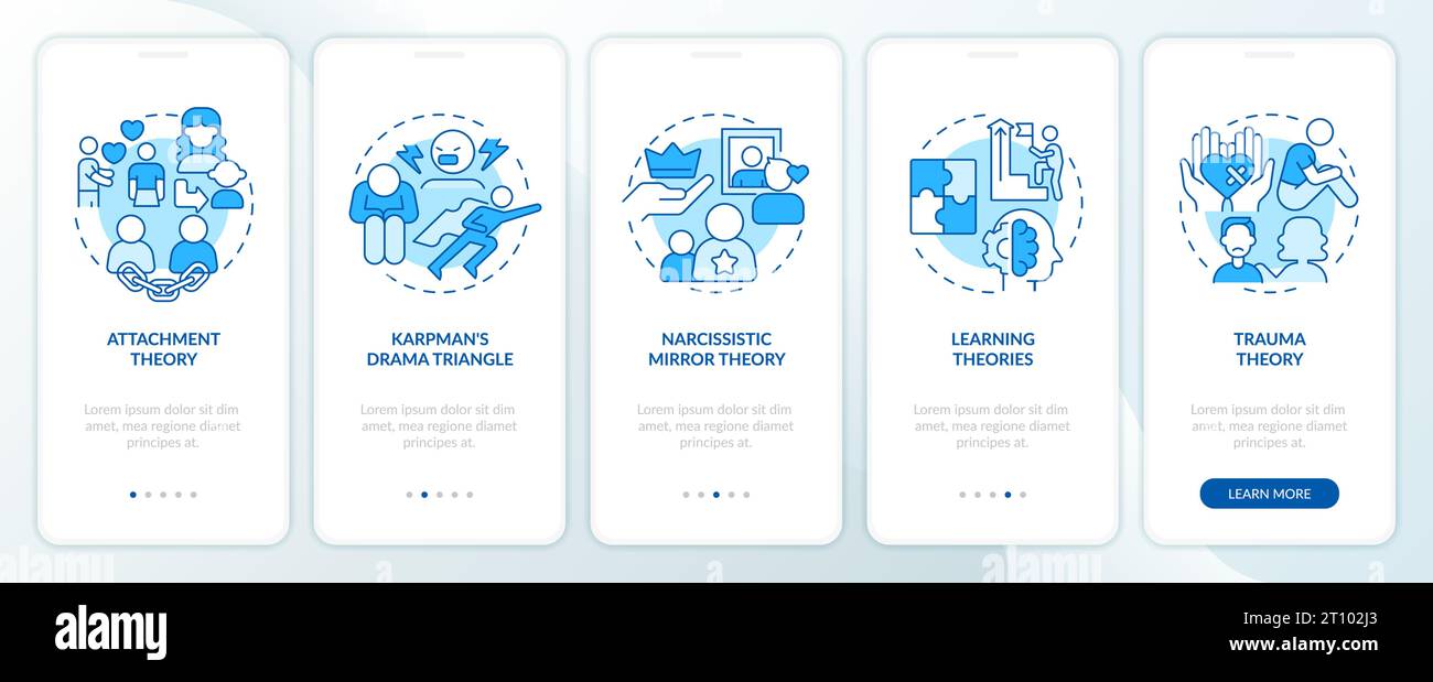 Walkthrough Codependent Relationship With Blue Icons Concept Stock Vector Image And Art Alamy