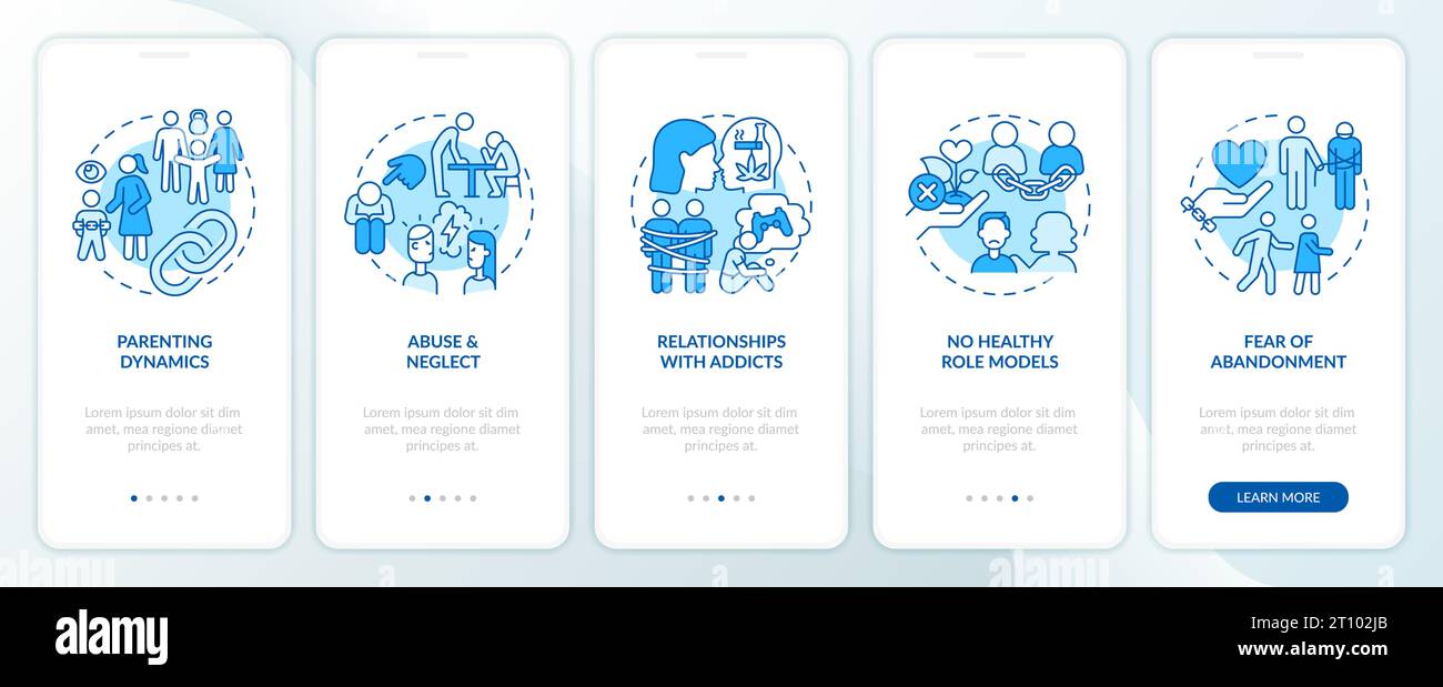 Walkthrough Codependent Relationship With Linear Icons Stock Vector Image And Art Alamy