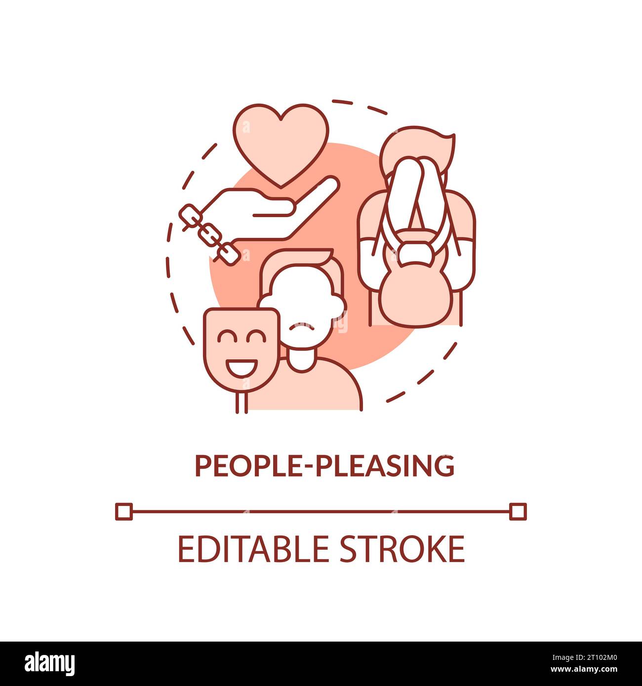 2D red linear icon people pleasing concept Stock Vector Image & Art - Alamy