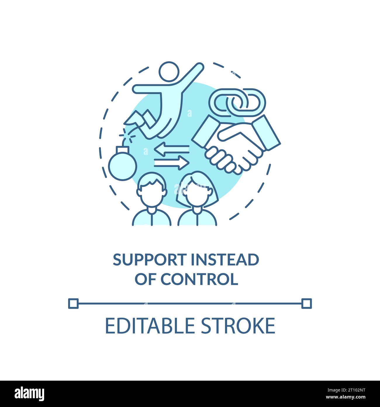 2D blue line icon support instead of control concept Stock Vector Image ...