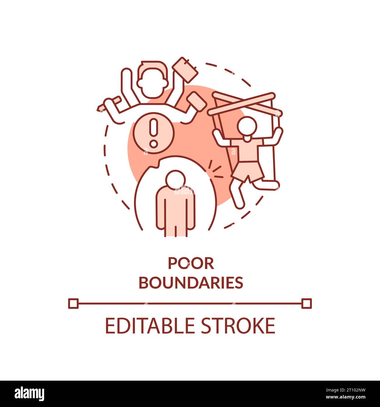 2D red linear icon poor boundaries concept Stock Vector Image & Art - Alamy