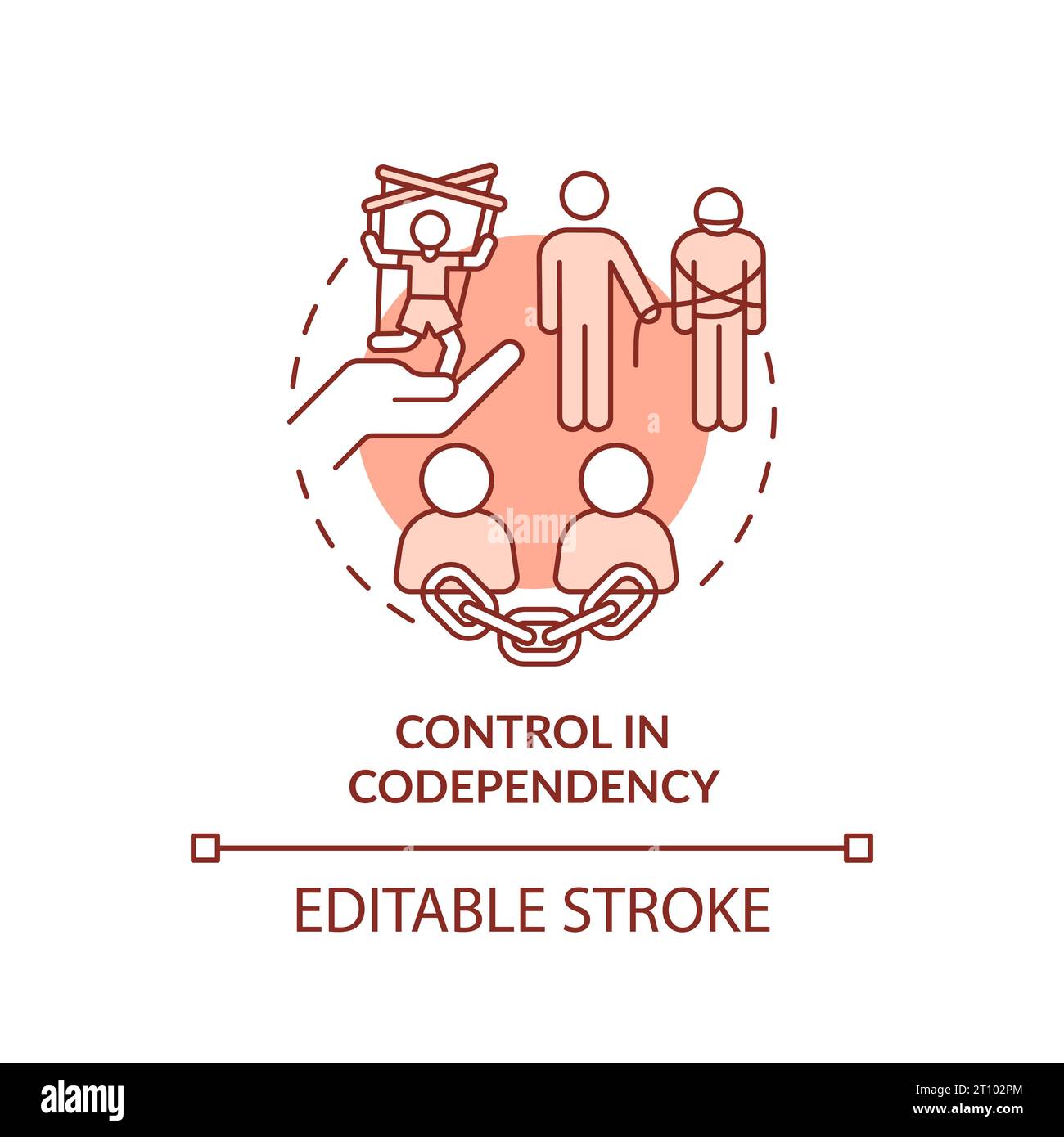 2D red linear icon control in dependency concept Stock Vector Image ...