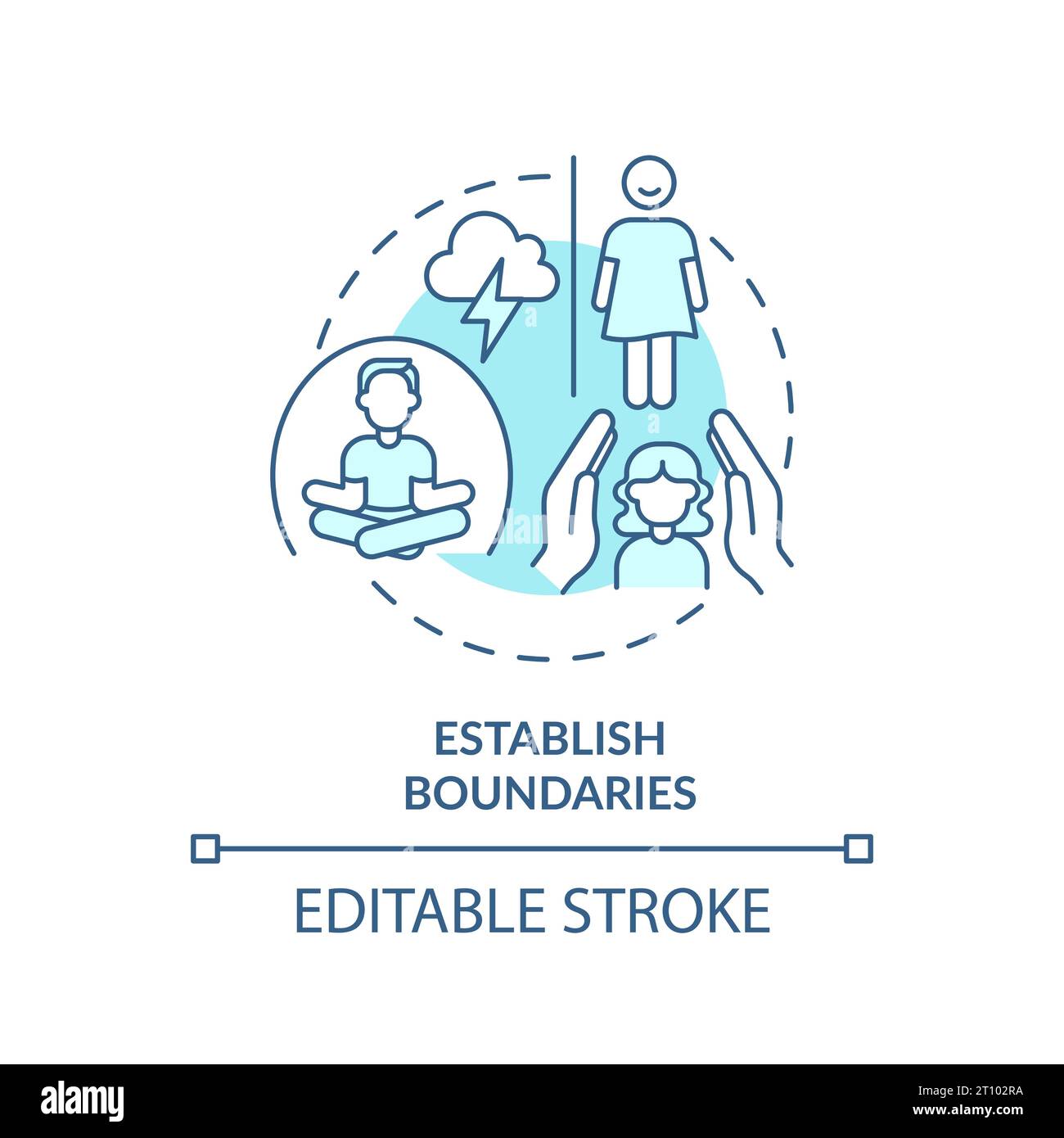 2D blue line icon establish boundaries concept Stock Vector Image & Art ...