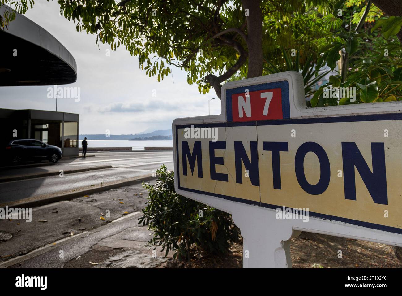 Menton, France. 09th Oct, 2023. The Saint Ludovic border post between ...