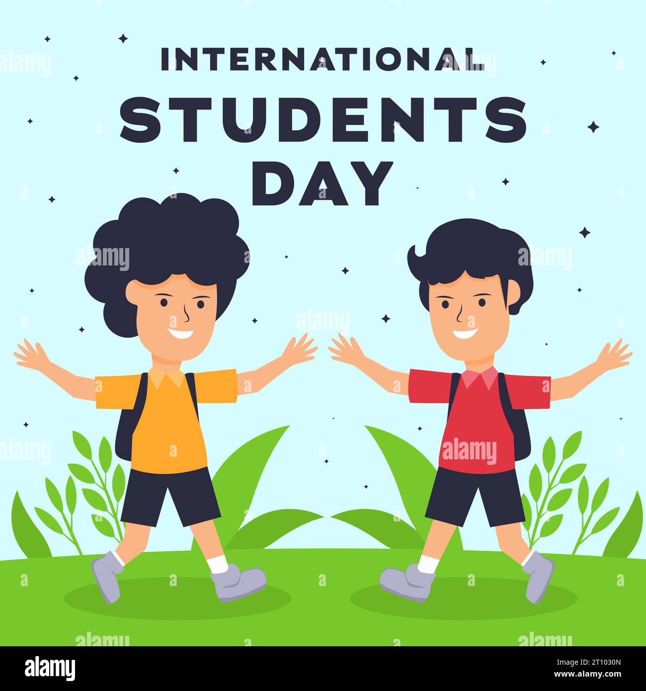 flat design international students day illustration Stock Vector Image ...