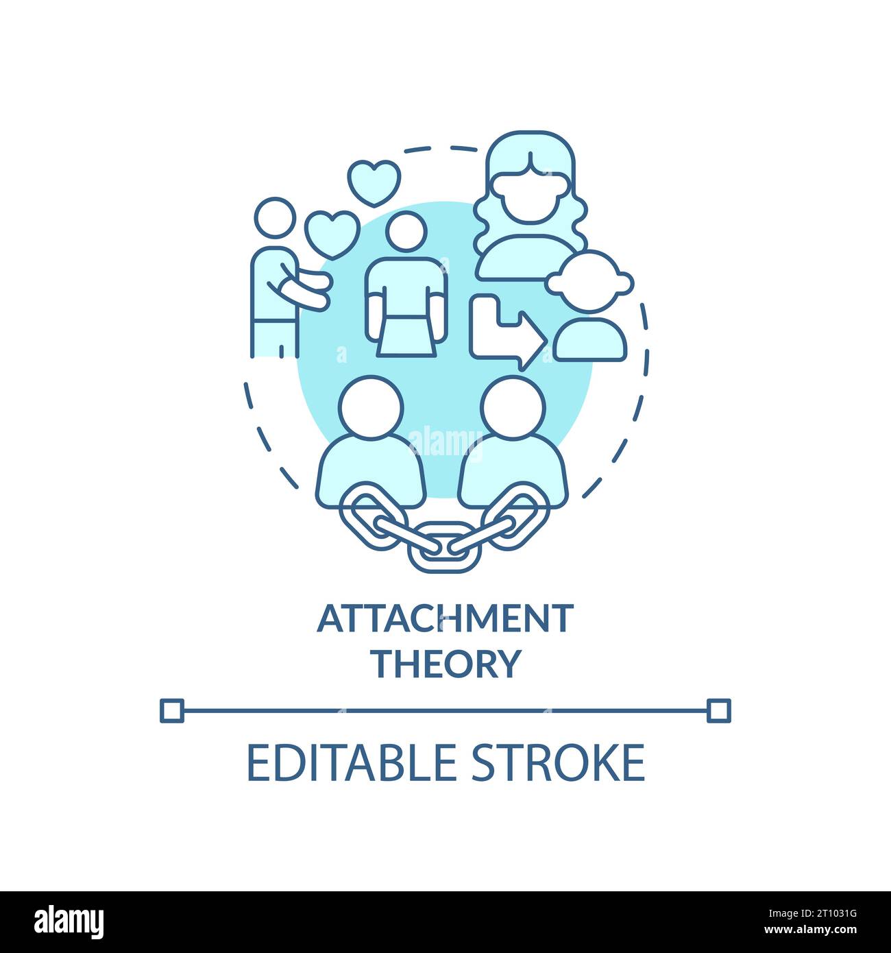 2D blue line icon attachment theory concept Stock Vector Image & Art ...
