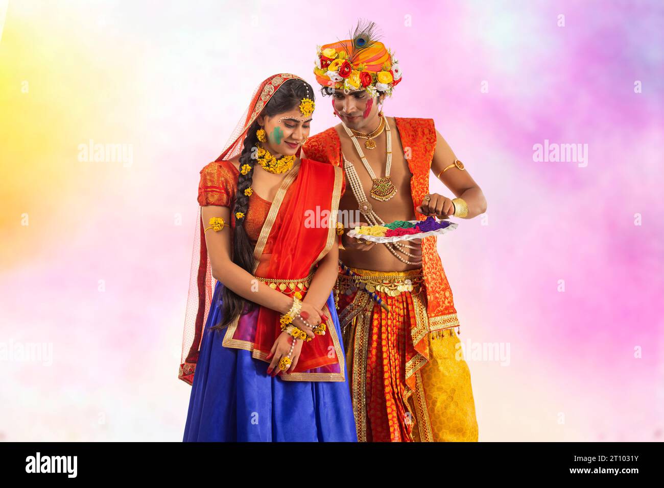Lord krishna holi hi-res stock photography and images - Alamy