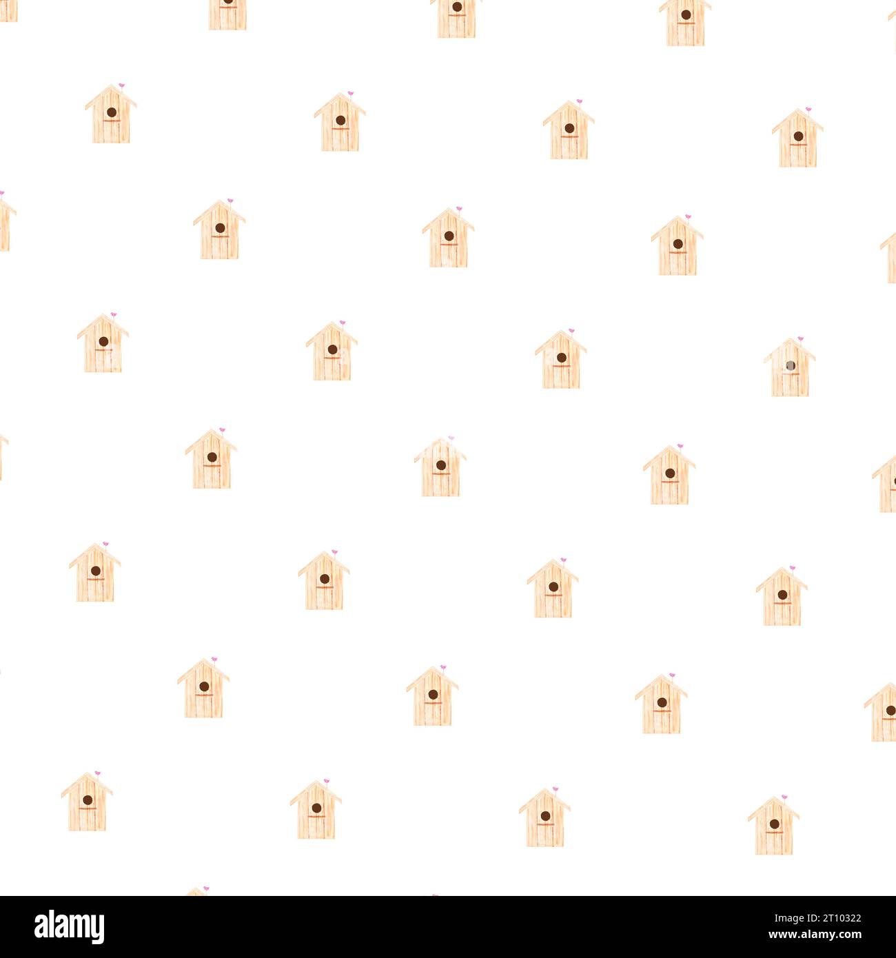 watercolor seamless pattern birdhouses. cute pattern with houses for ...