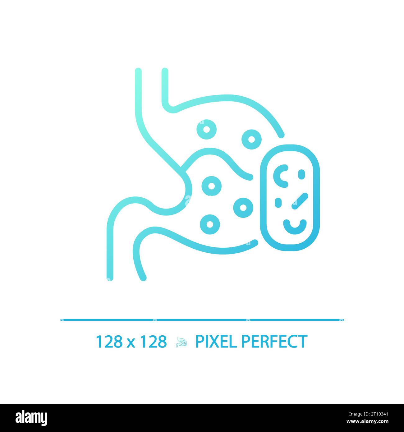 2D thin line gradient digestive system with medicine icon Stock Vector ...