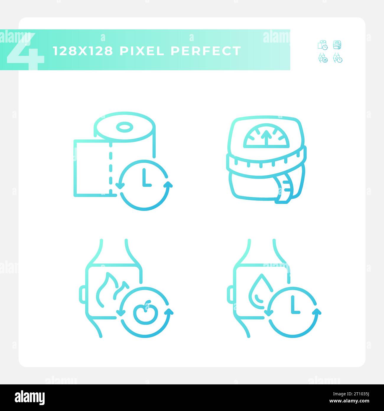 2D gradient metabolic health line icons pack Stock Vector Image & Art ...