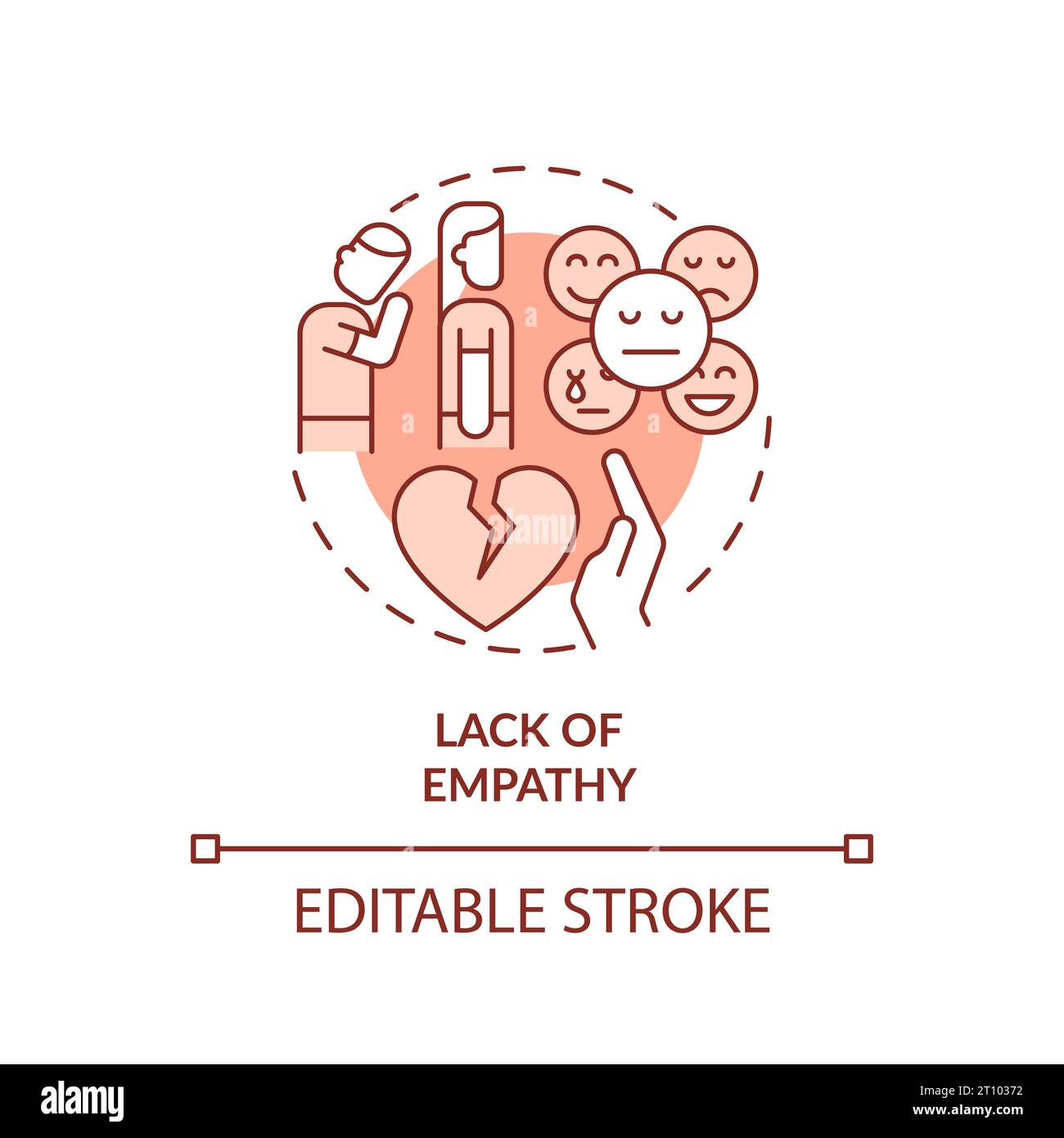 2D red linear icon lack of empathy concept Stock Vector Image & Art - Alamy