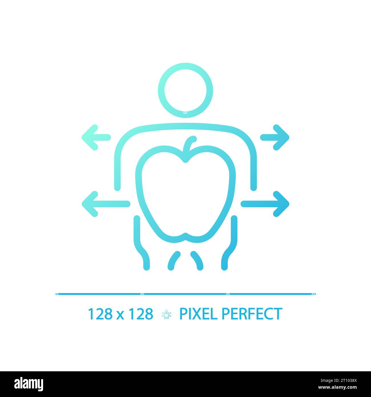 2D thin line gradient healthy human and fruit icon Stock Vector Image ...