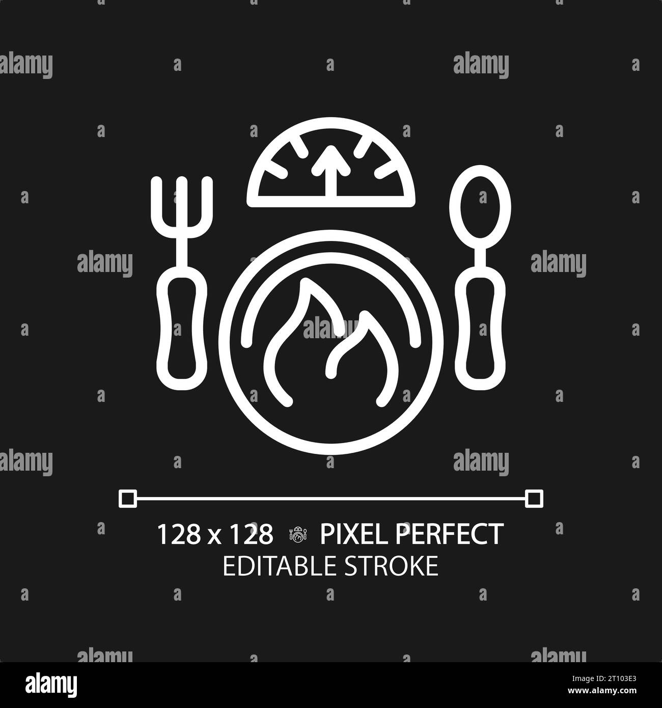 2D customizable thin line white diet and weight icon Stock Vector Image ...