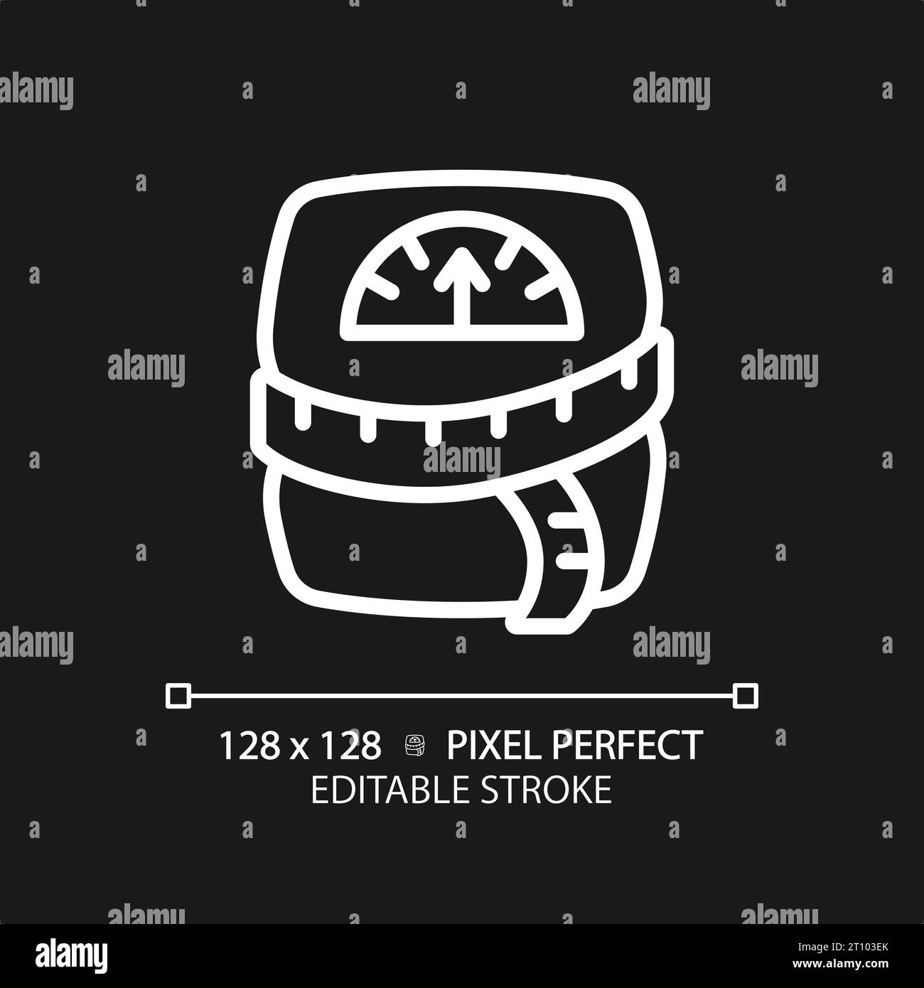 2D thin line white weight scale with tape measure icon Stock Vector ...