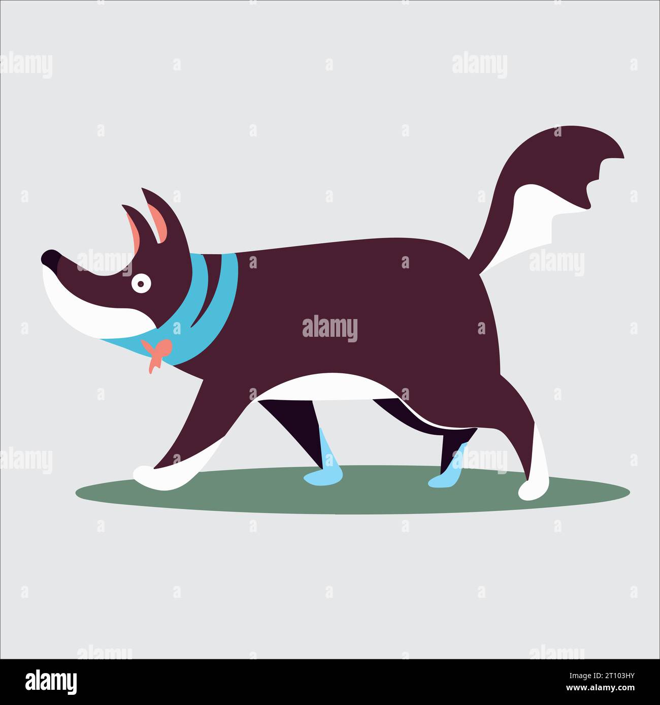 This animated vector depicts a moving image of a dog walking, creating ...