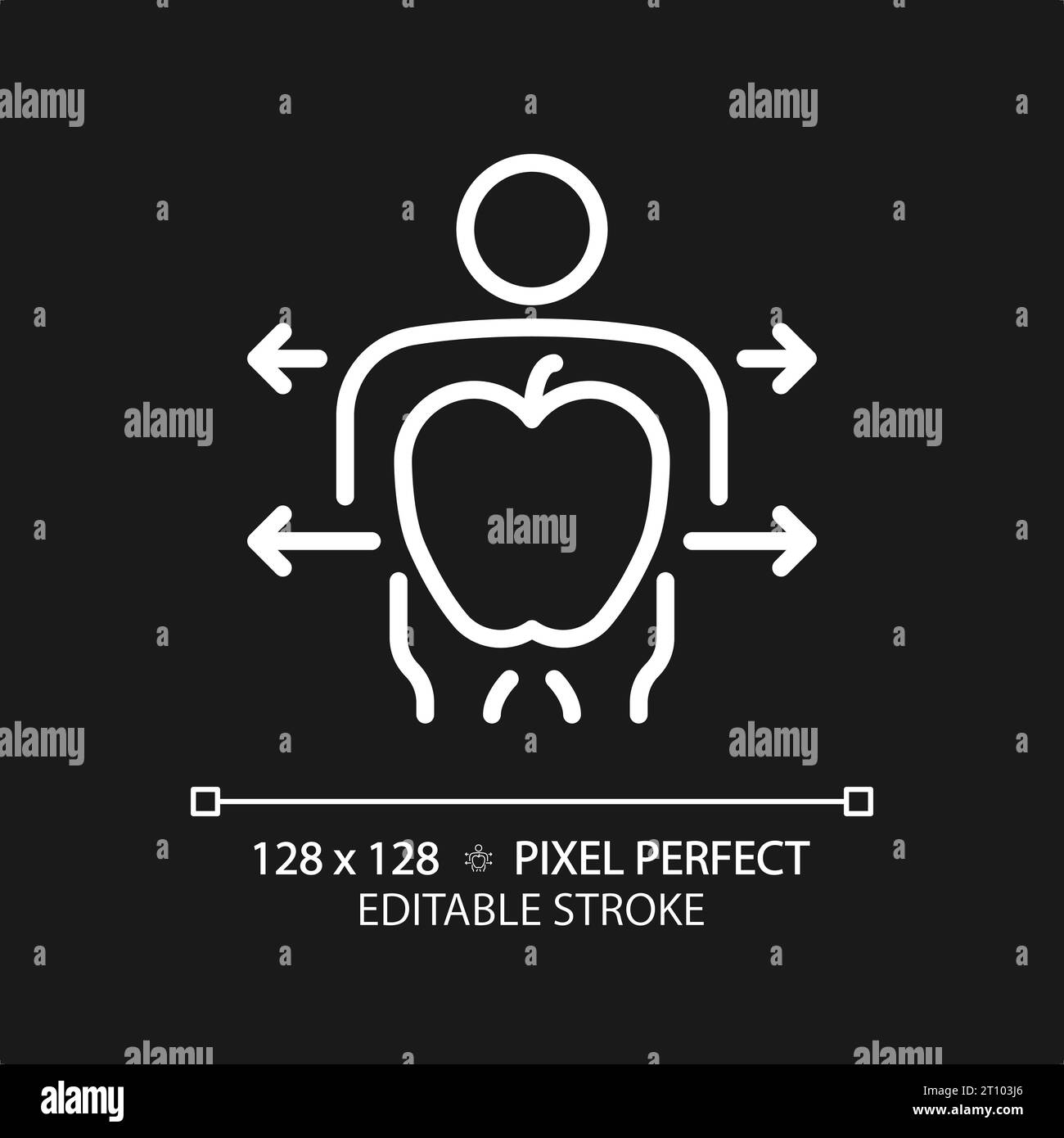 2D thin line white healthy human and fruit icon Stock Vector Image ...