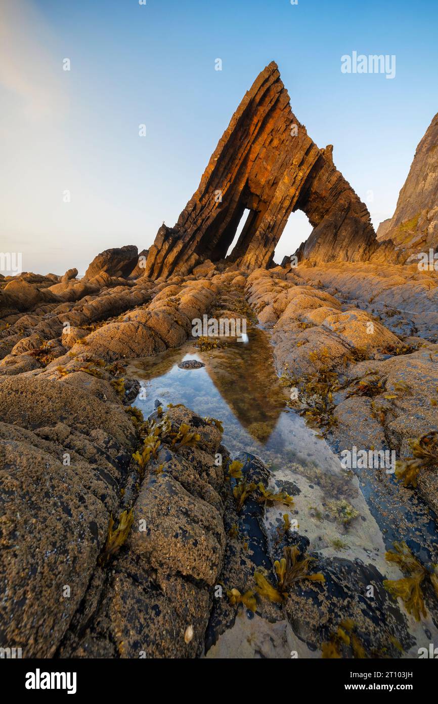 Blackchurch Rock at sunset, Mouthmill, North Devon, England, Great ...