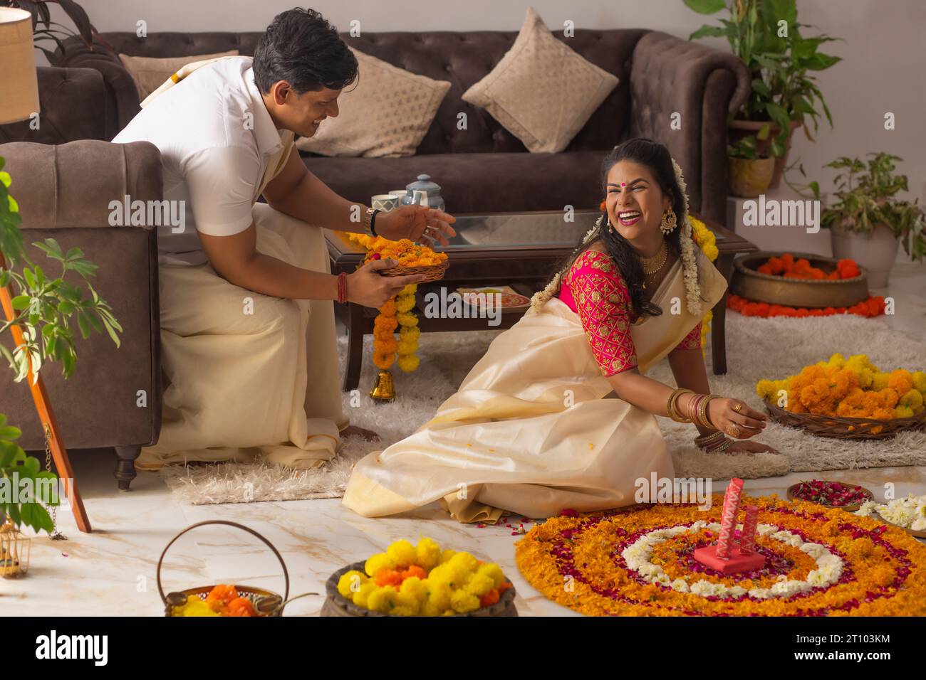 Young married indian couple basket hi-res stock photography and images ...