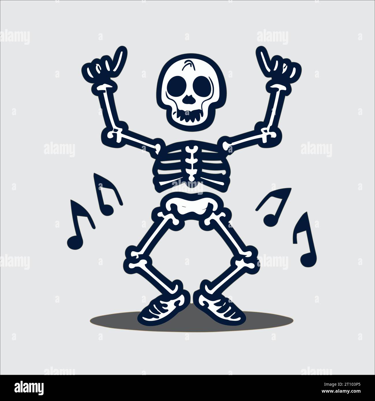 This vector depicts a vibrant skeleton dancing, creating a dynamic and ...