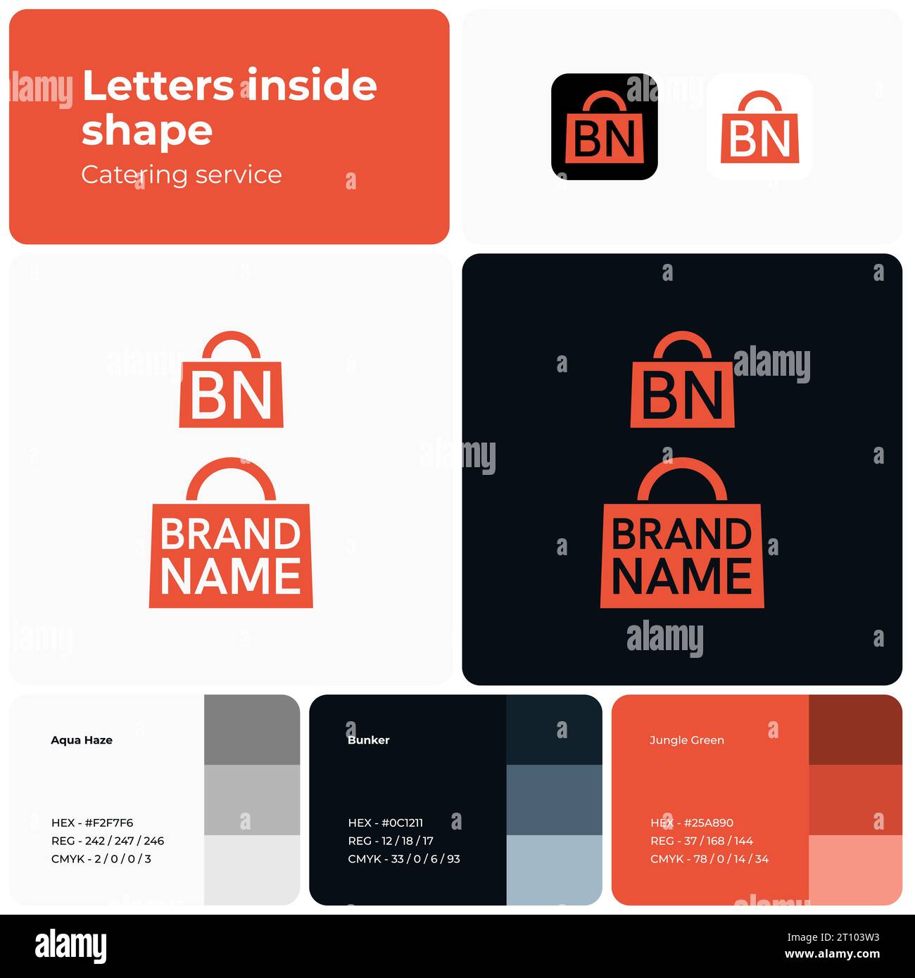 2D template with logo for grocery store branding Stock Vector Image ...