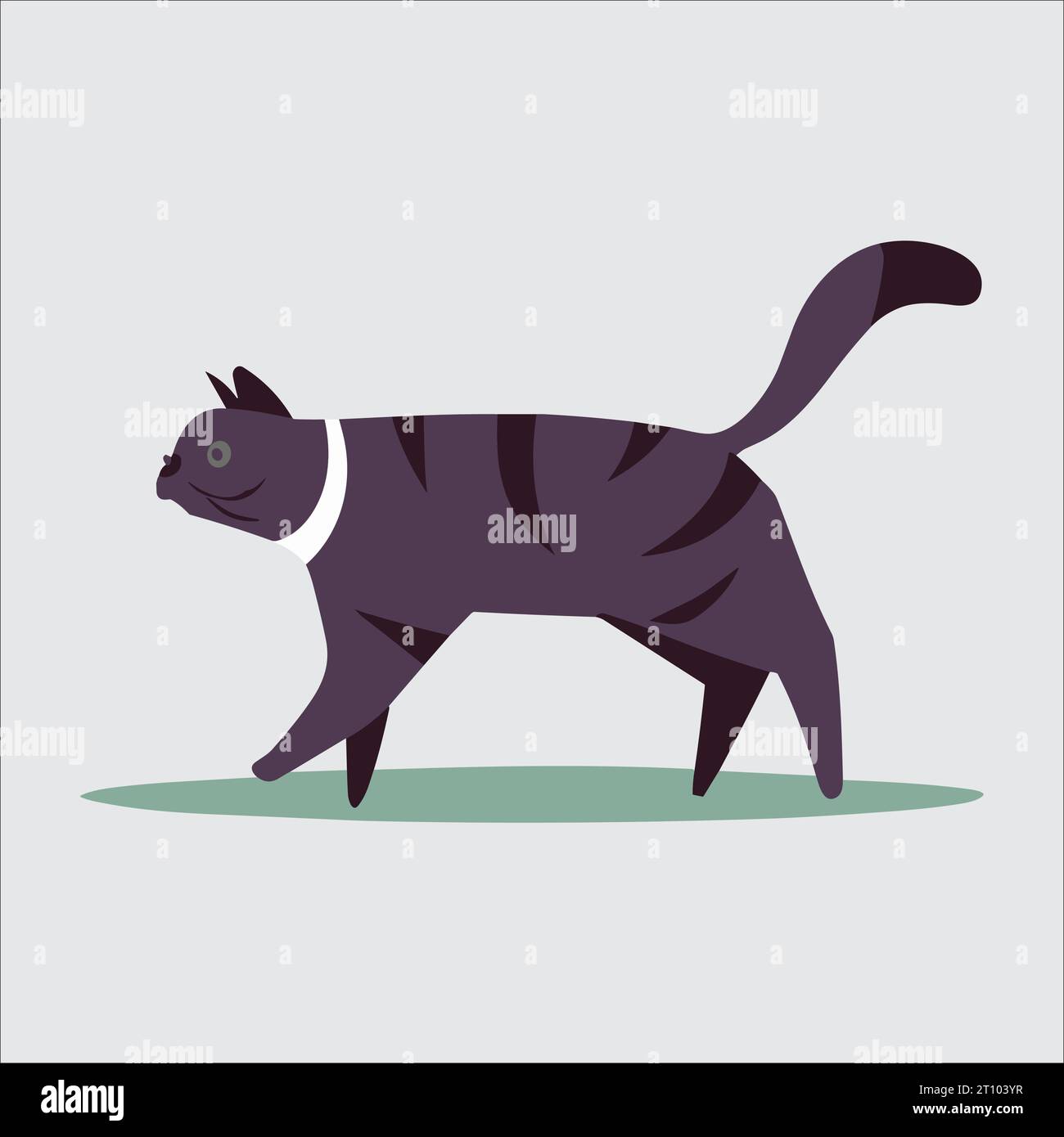 This animated vector depicts a moving image of a cat walking, creating ...