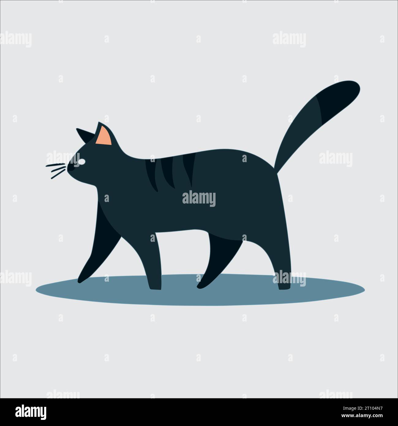 This animated vector depicts a moving image of a cat walking, creating ...