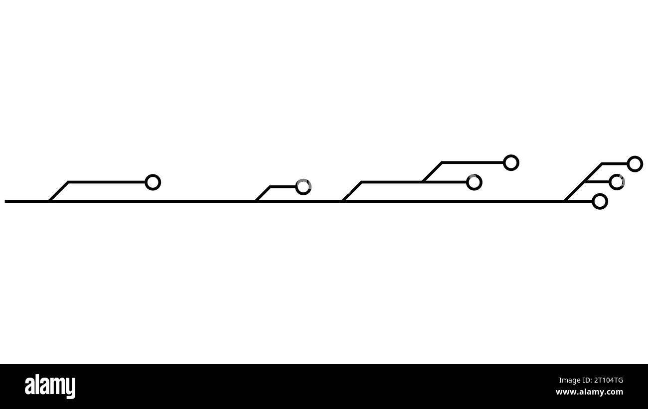 Printed circuit board PCB tracks isolated on white background ...
