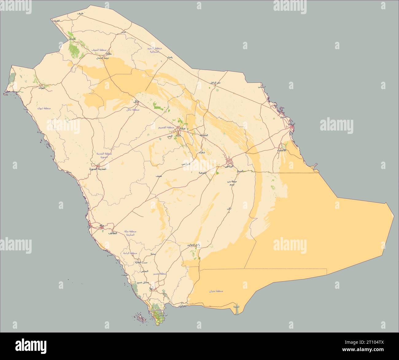 Saudi Arabia map with labels in Arabic Stock Vector Image & Art - Alamy