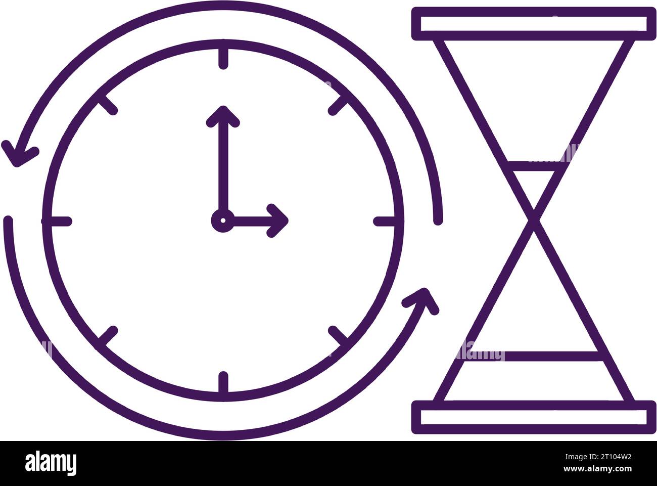 Clock and hourglass icon time management vector Stock Vector Image ...