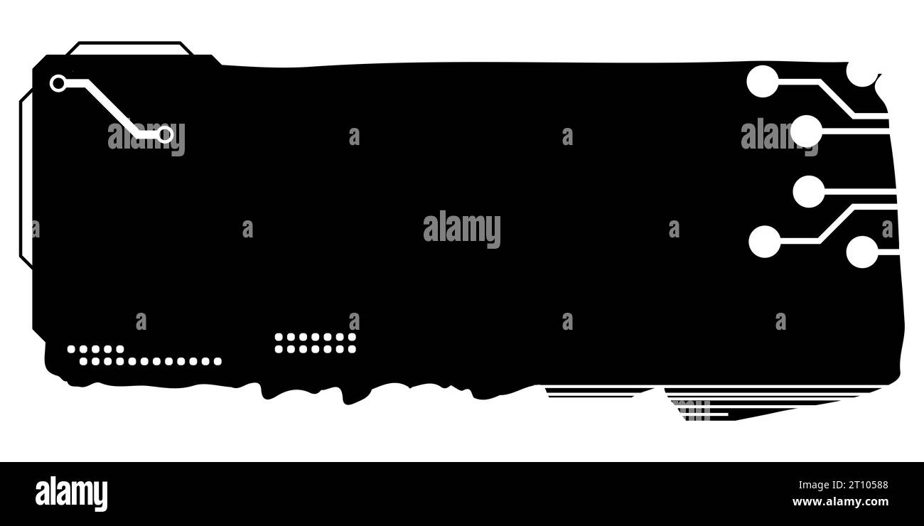 Rectangular design clipart in tech style isolated on white. Short tech ...