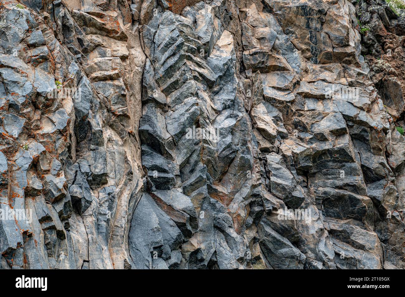 natural rock background texture. Basalt columns, rock formation ...